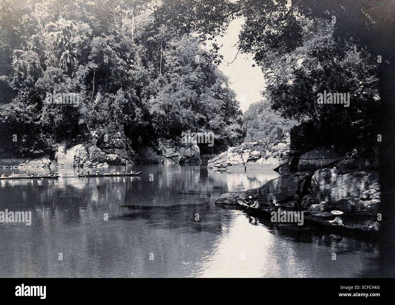 Sarawak: the Rejang River at the head of the Great Rapid, c1900 Stock ...