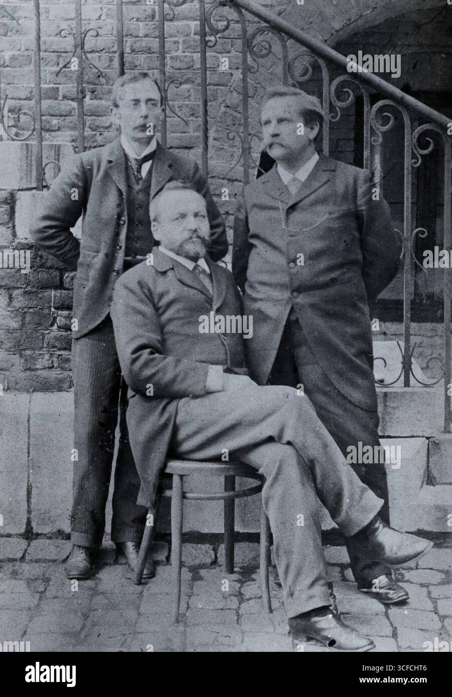 Charles Sherrington (left), Leon Fredericq (seated) and Paul Grützner ...