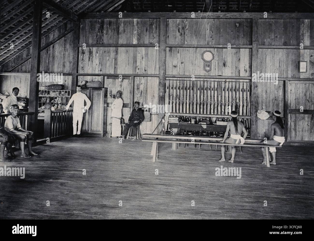Sarawak: interior of the Baram Fort, c1900 Stock Photo - Alamy