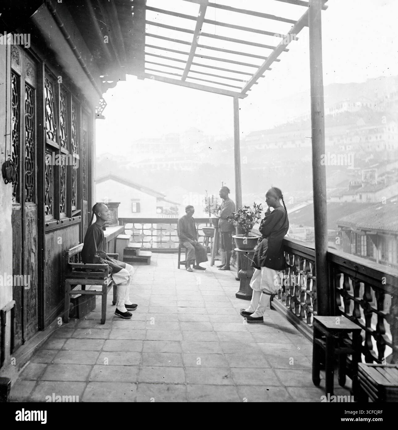 Chinese tea-house, Hong Kong, 1868-1871 Stock Photo - Alamy