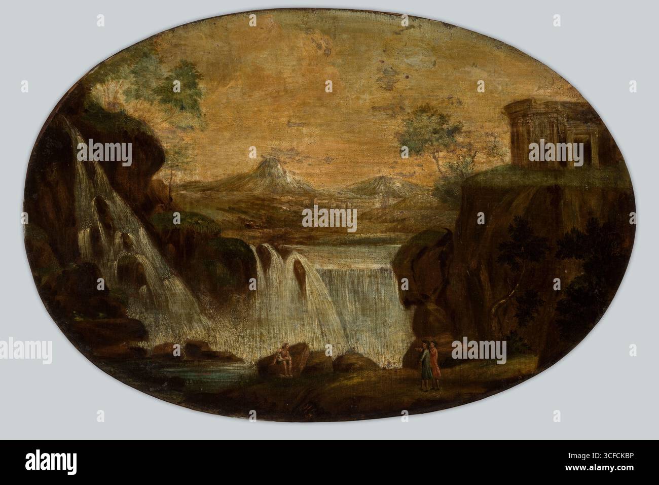 Landscape with a Waterfall and an Ancient Temple (Tivoli?), between ...