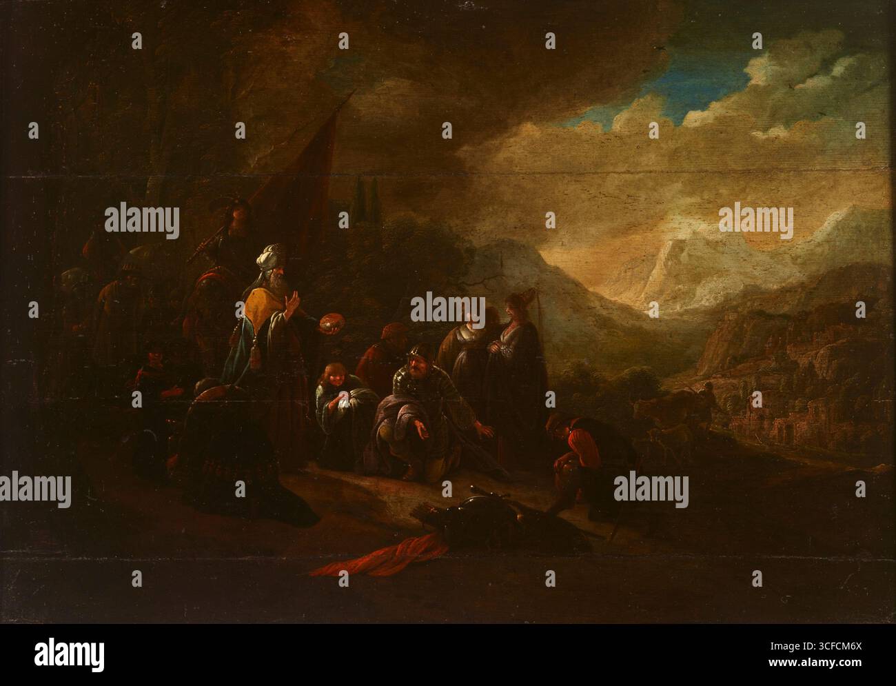 Melchizedek blessing abraham and his victorious people hi-res stock ...