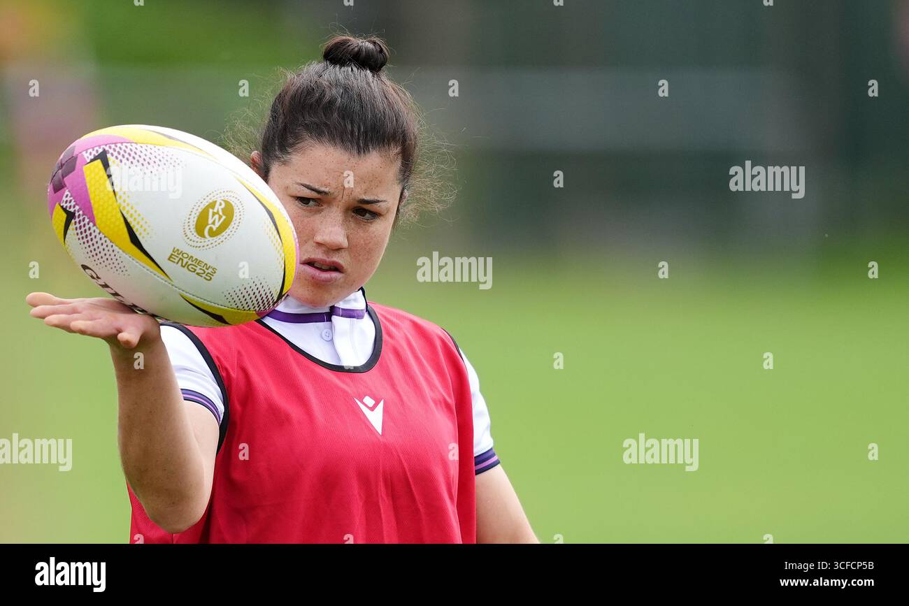 Scotland's Caity Mattinson during a team run at Manchester Rugby Club ...