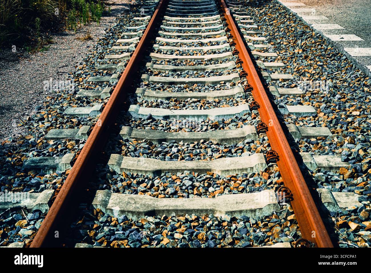 Bahnschienen im Hafengebiet von Hamburg, Deutschland *** Railroad ...