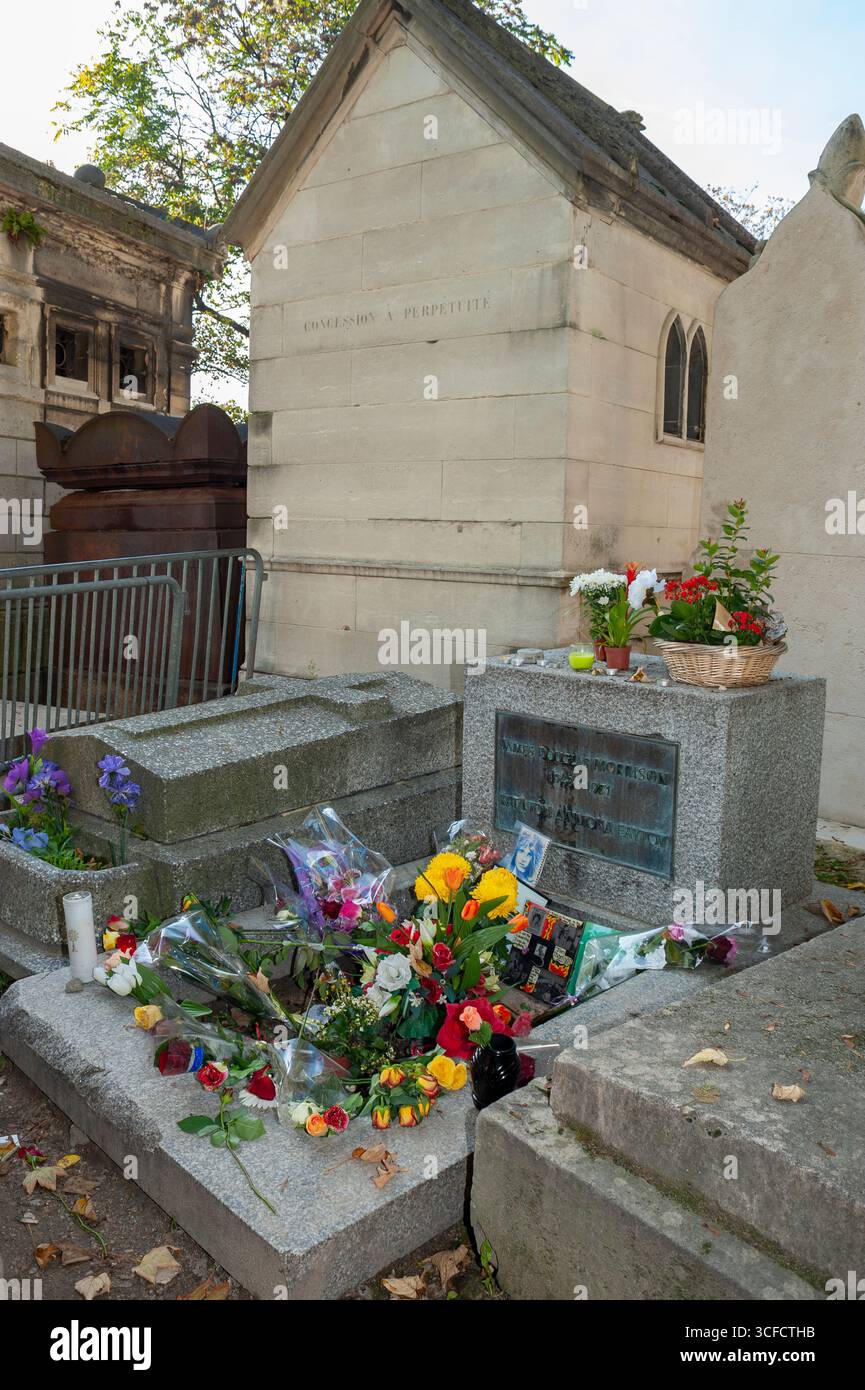 Paris, France - Pere Lachaise Cemetery, Monument to Jim Morisson ...