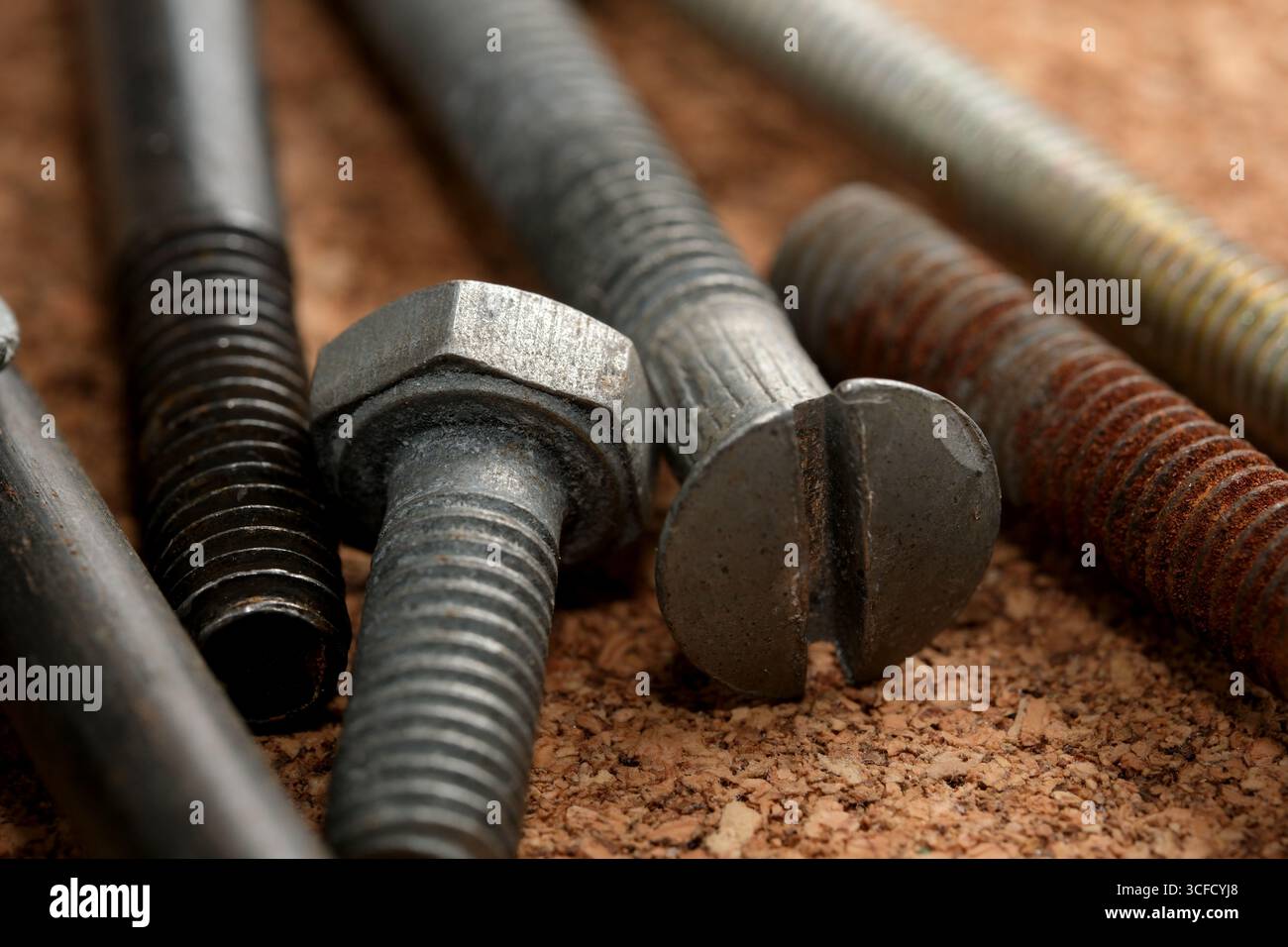 Different types screws tools scattered hi-res stock photography and ...