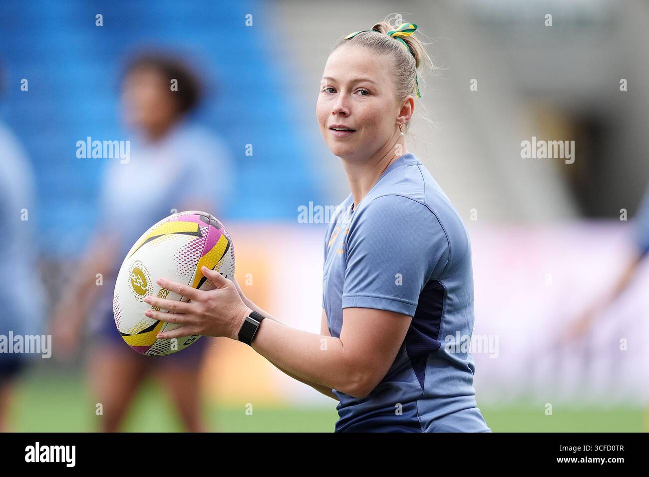 Australia's Layne Morgan during a team run at Salford Community Stadium ...