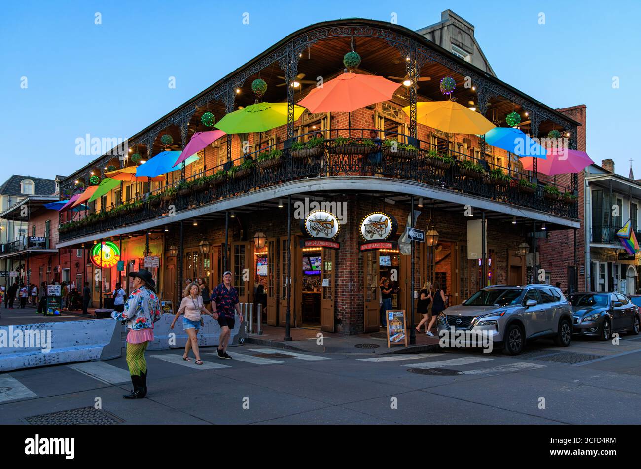 Evening outside The Cornet bar and restaurant in Bourbon Street, New ...