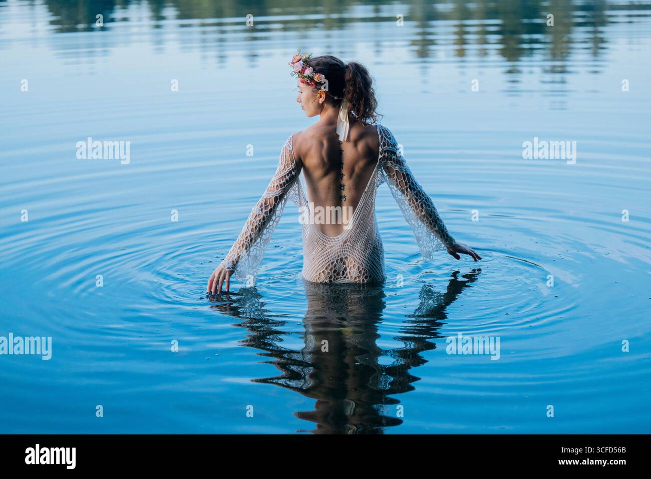 Wading woman in lace hi-res stock photography and images - Alamy