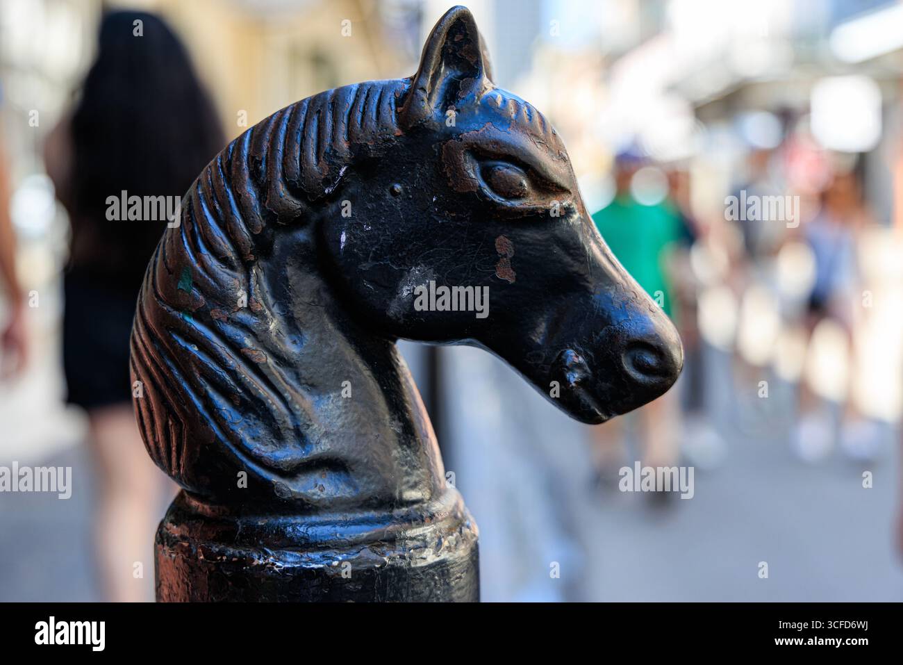 Horse head hitching post in Royal Street, New Orleans, Louisiana, USA ...
