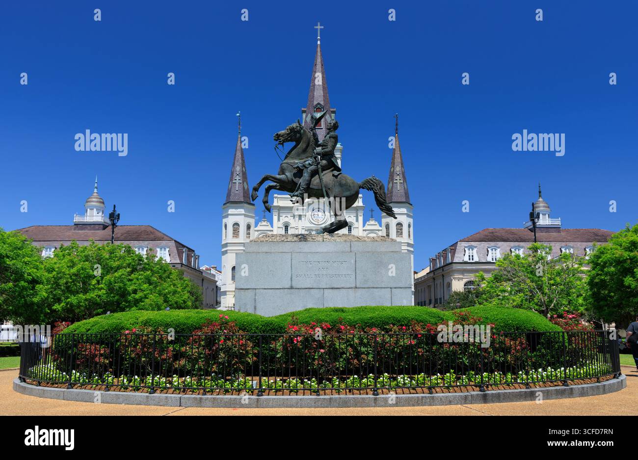 Bronze statue of Andrew Jackson on horseback in front of St. Louis ...