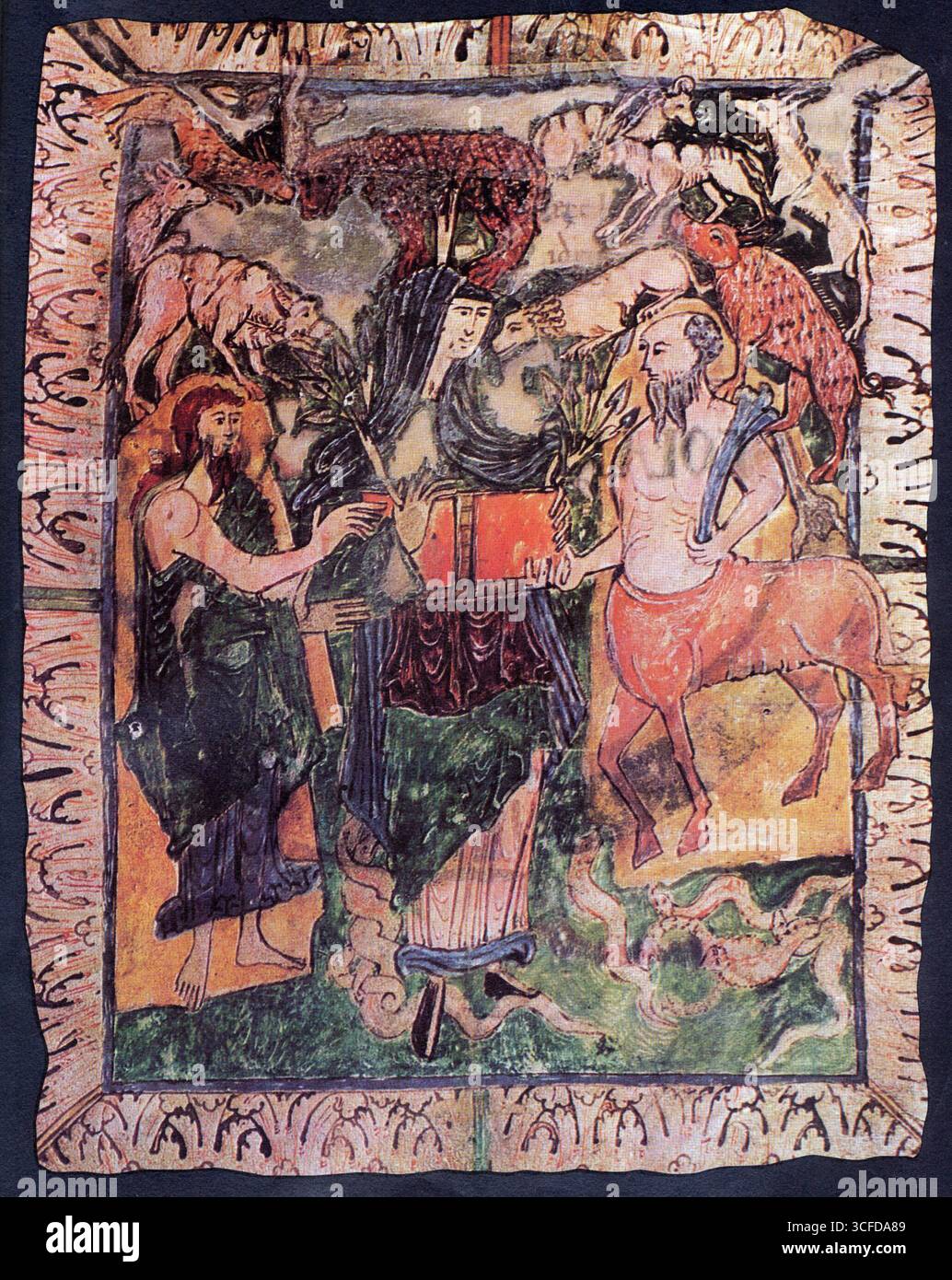 Aesculapius and Chiron the Centaur hand Plato a book on herbal medicine ...