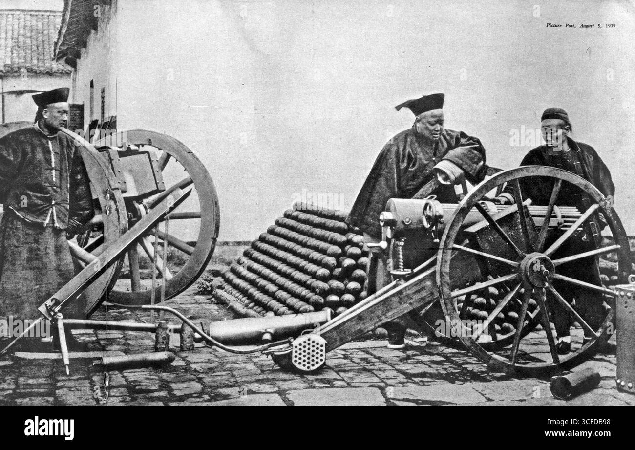 The awakening of China. China's first modern arsenal. Pig- tailed ...