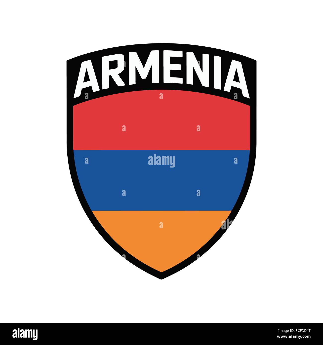 Armenia National Emblem Shield with Tricolor Flag Stock Vector Image ...