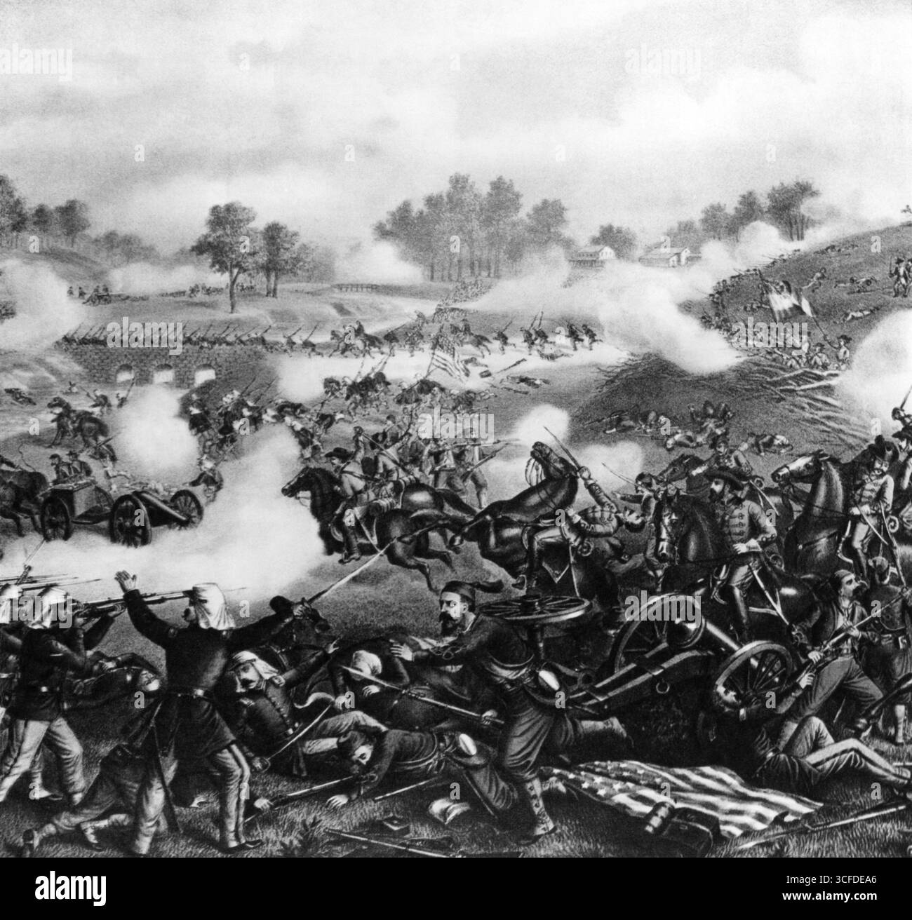 First Battle of Bull Run 21st July 1861 Confederate army overun Federal ...
