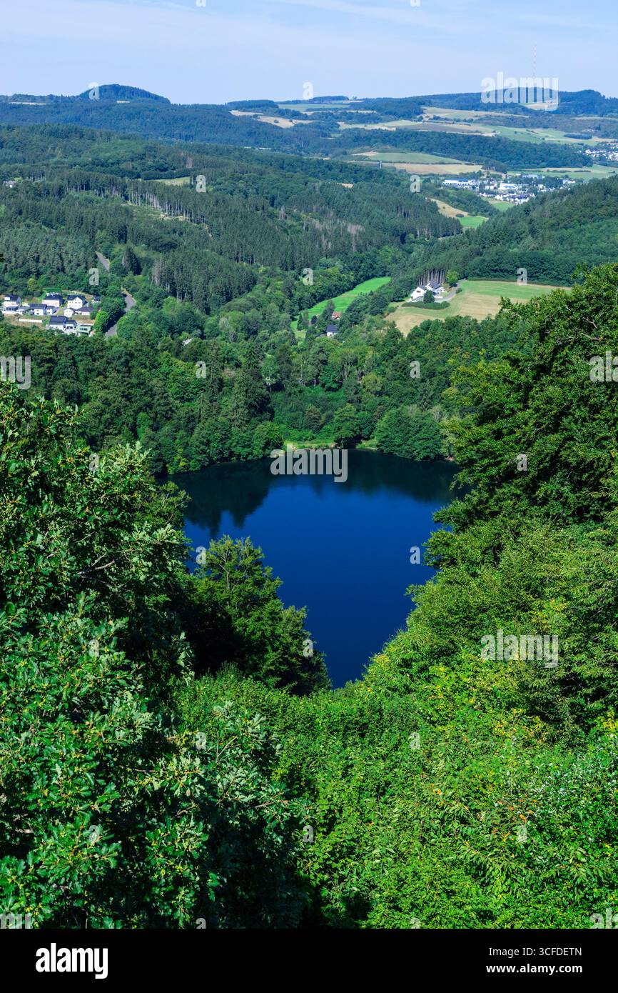 Gemündener Maar volcanic lake in the Eifel region/Germany Stock Photo ...