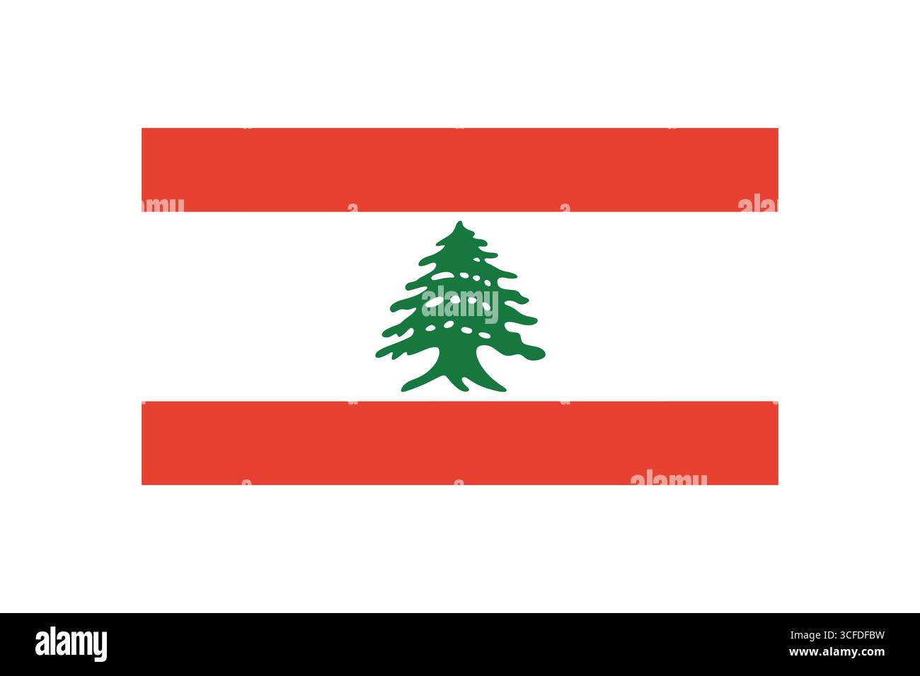 Lebanon National Flag with Red Stripes and Cedar Tree Emblem Stock ...