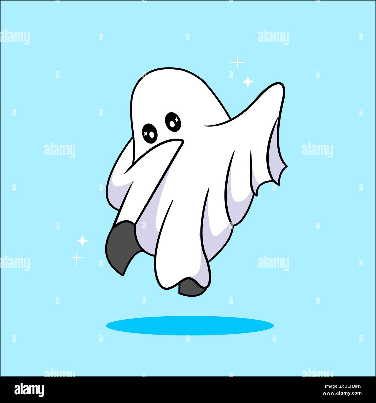 Cute Ghost Boo in Dabbing Style Vector Illustration Cartoon Design ...
