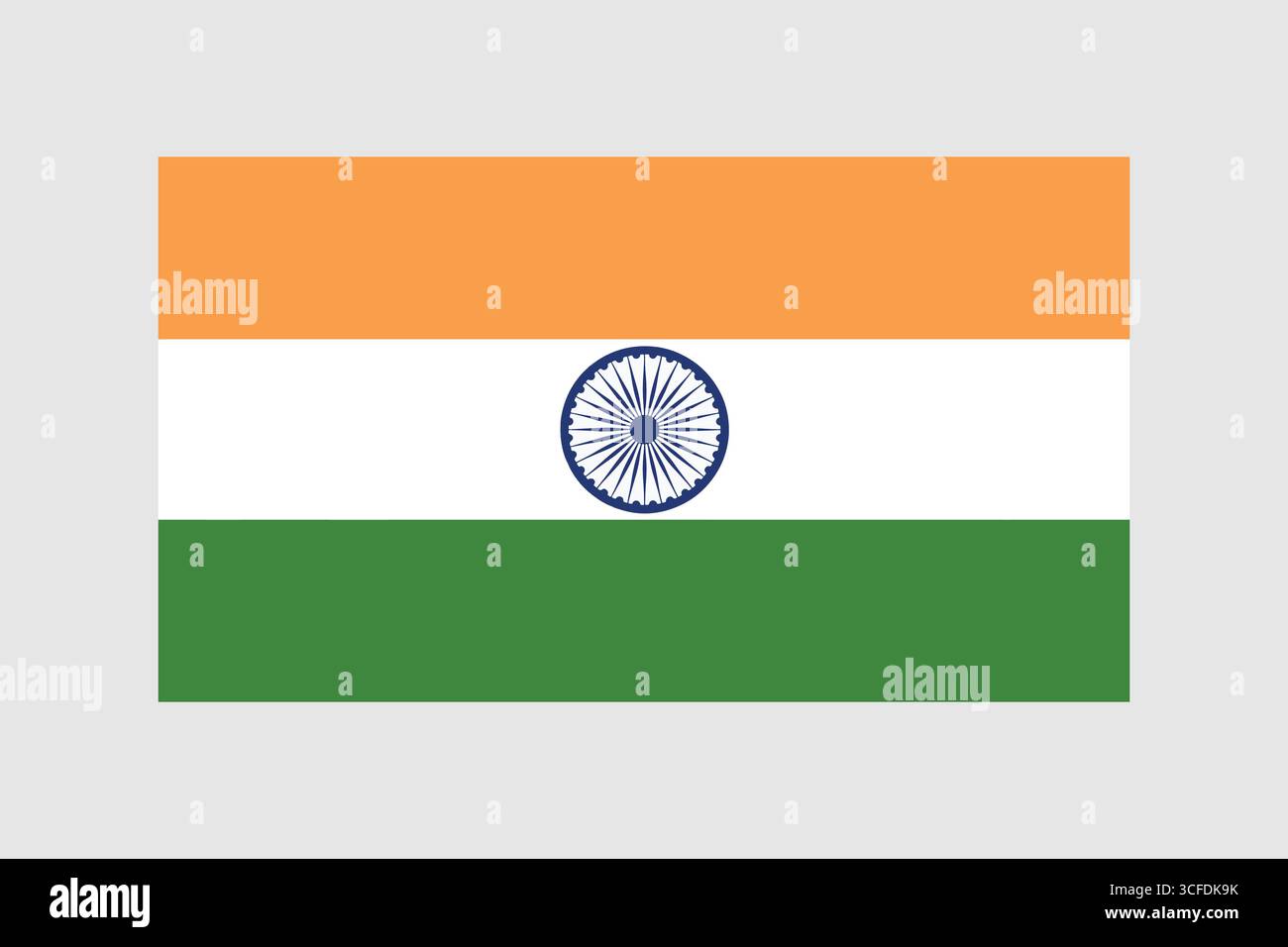 India National Flag with Orange, White, Green, and Ashoka Chakra Stock ...