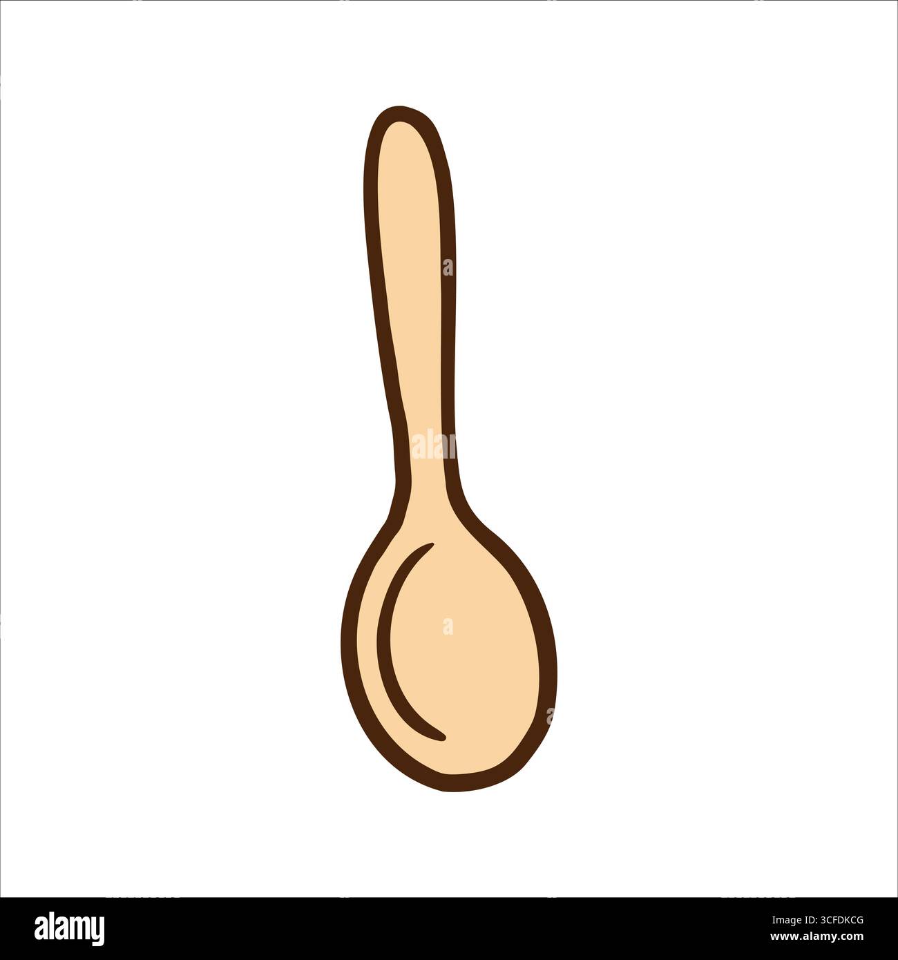 Wooden bowl spoon brown Stock Vector Images - Alamy