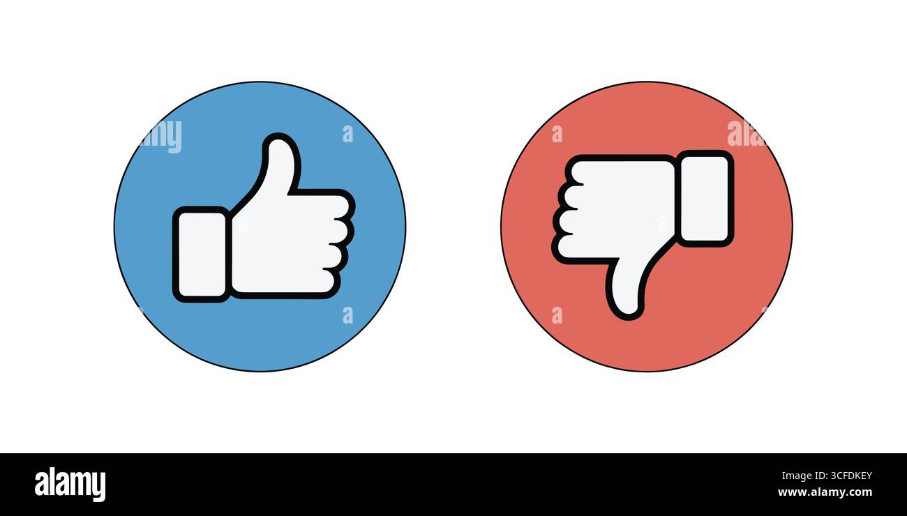 Like and Dislike Social Media Icons with Thumbs Up and Thumbs Down ...