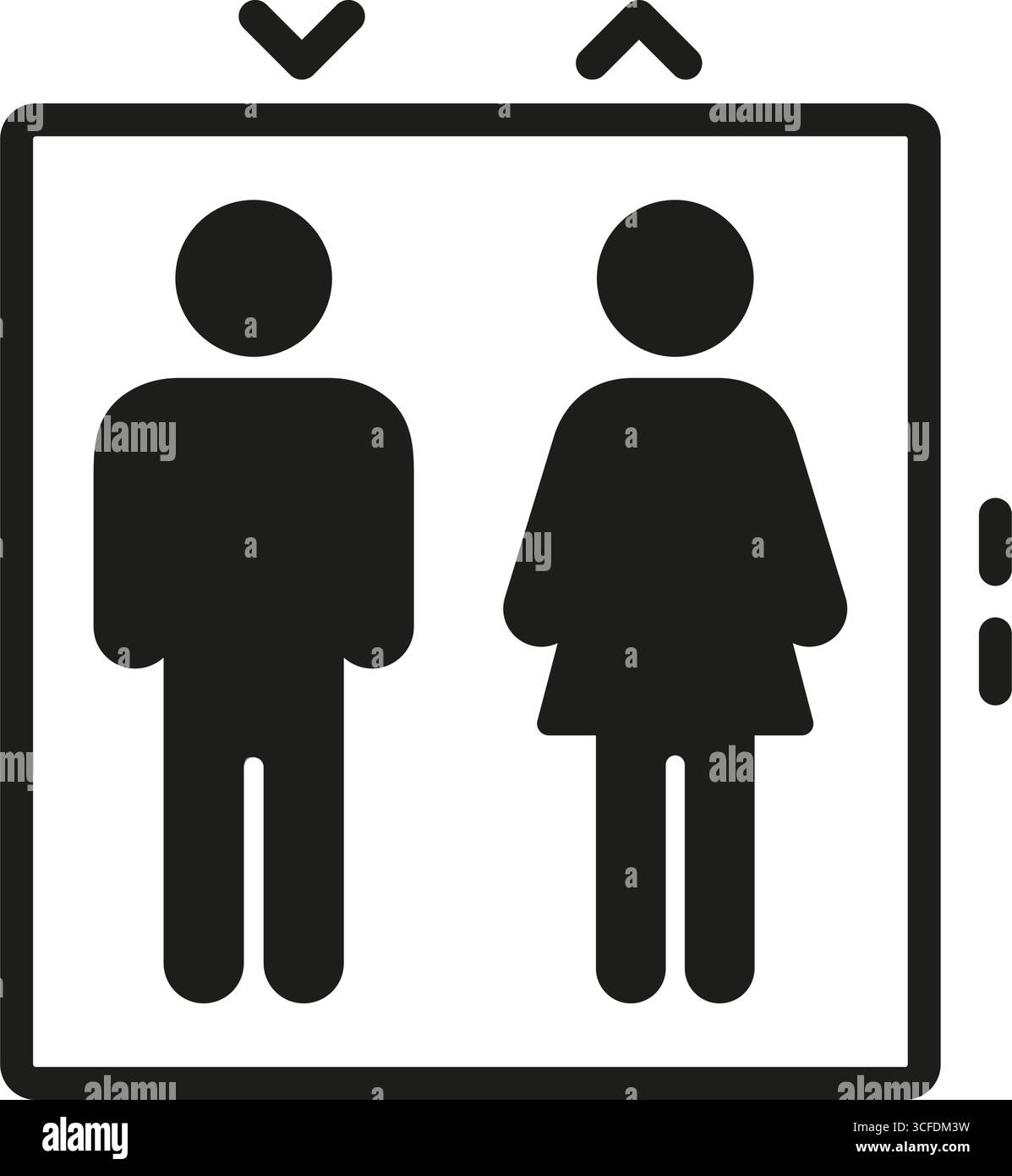 Elevator With Male And Female Figures Solid Icon. Gender Inclusive ...