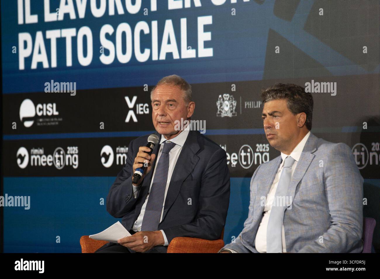Rimini, MEETING 2025, in the photo Adolfo Urso, Minister of Enterprise ...