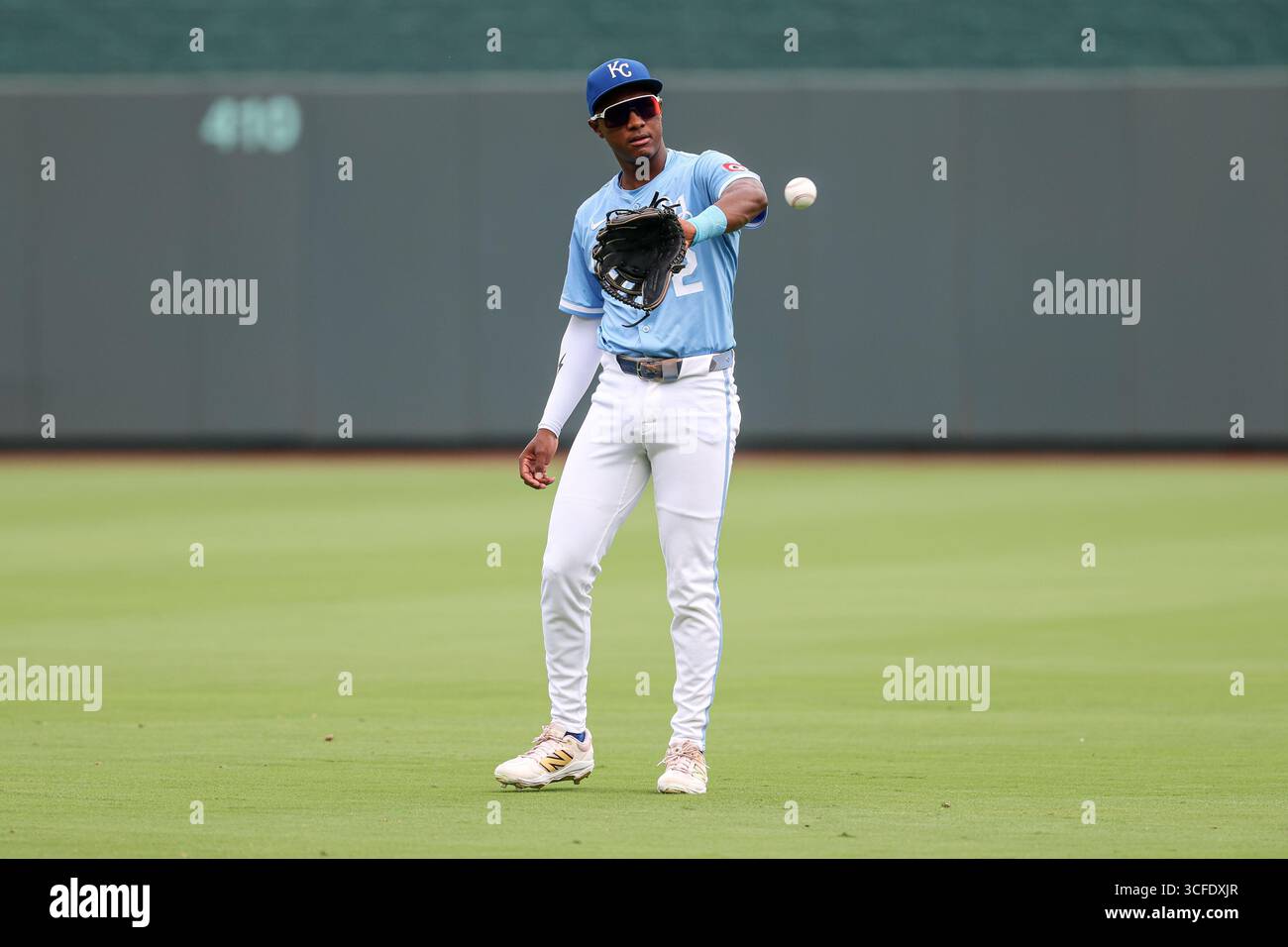 August 21, 2025: Kansas City Royals center fielder Tyler Tolbert (2 ...
