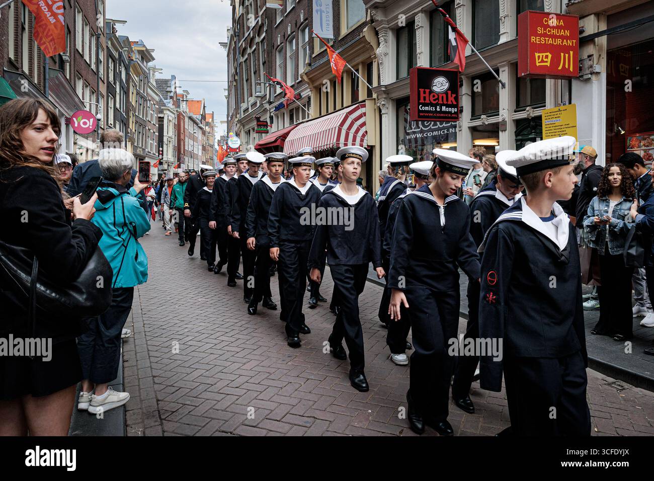 AMSTERDAM - SAIL's D Crew Parade, a parade featuring international ...