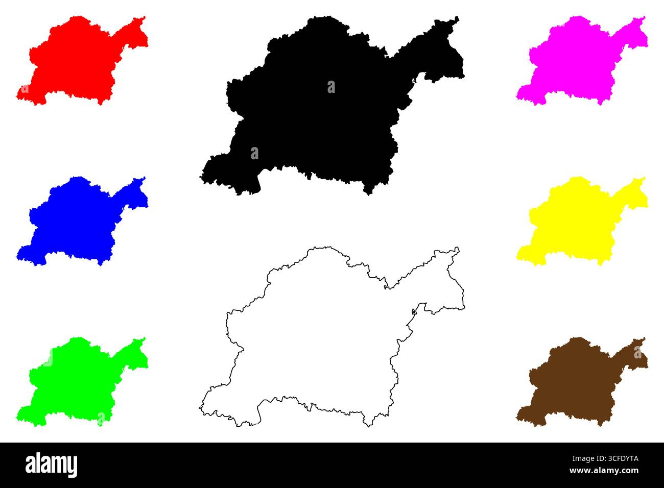 Toyota city (Japan, Nihon-koku or Nippon-koku, Chubu region) map vector ...