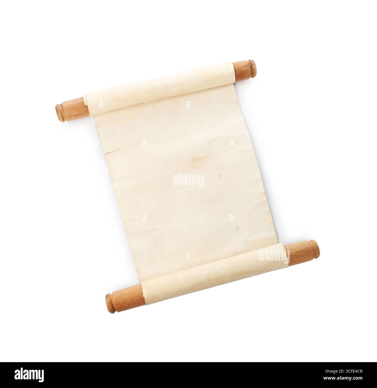 Old rolled paper scroll isolated on white Stock Photo - Alamy