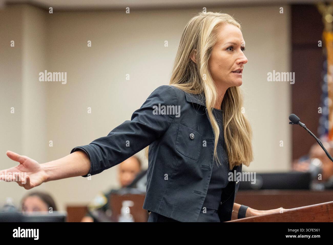 ASA Sarah Kathryn Dugan presents the State's opening statement to the ...