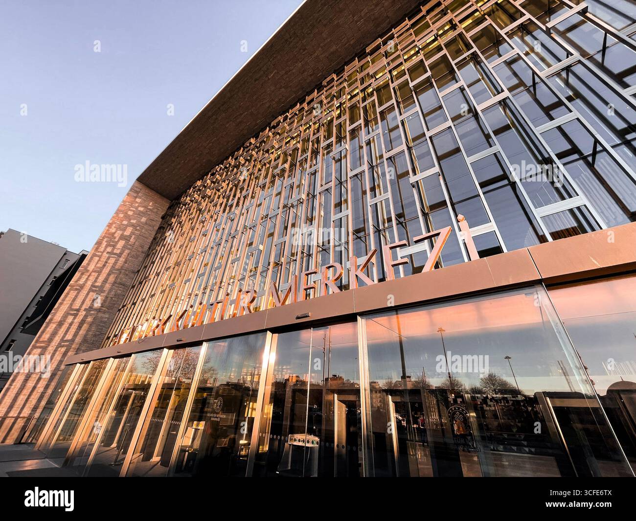 Istanbul, Turkey - DEC 9, 2021: The front facade of the renovated ...