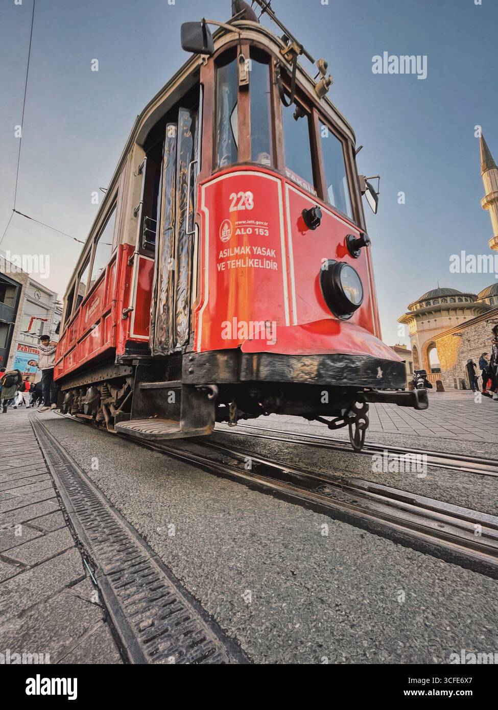 Nostalgic tram walking people hi-res stock photography and images - Alamy