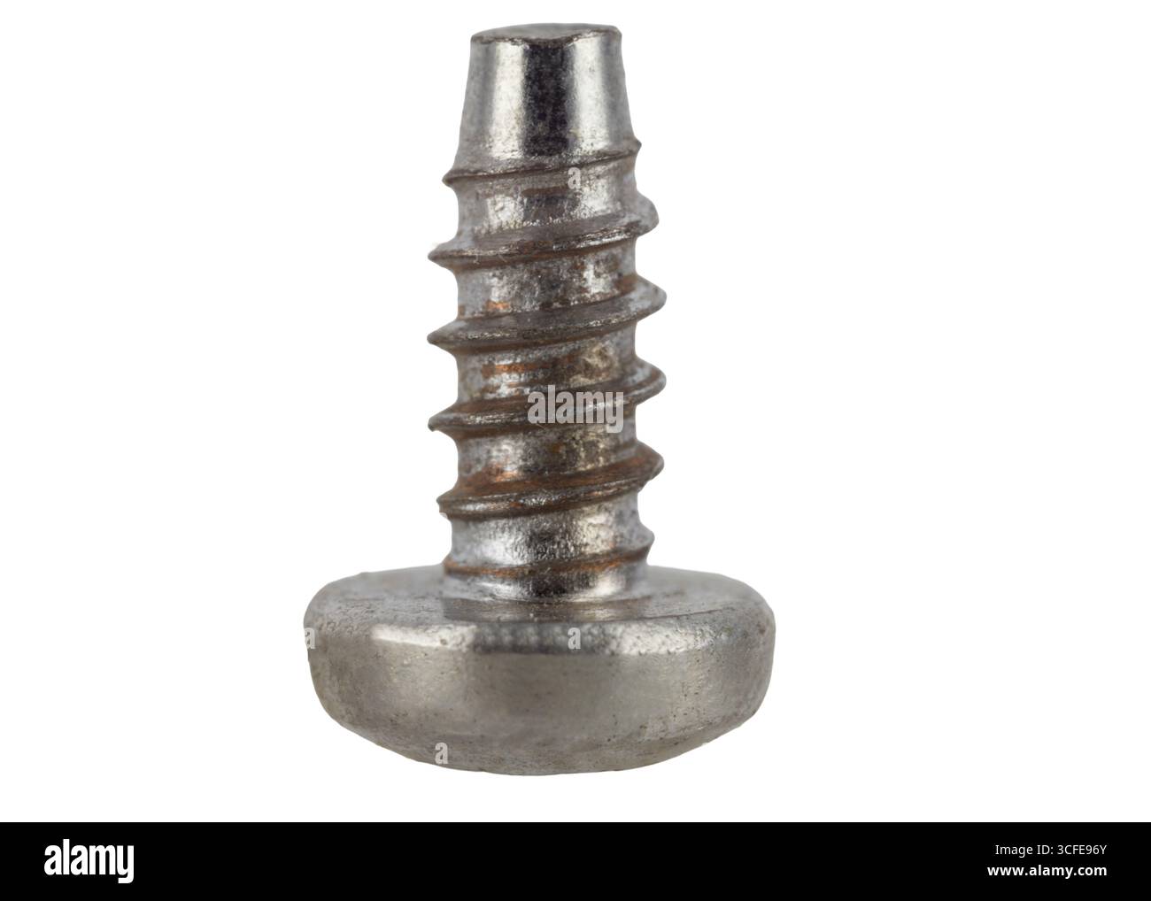 Metal screw with flat head isolated Stock Photo - Alamy