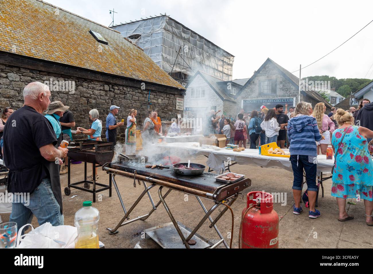 Village Barbecue and Fete Cadgwith Cove Cornwall UK Stock Photo - Alamy