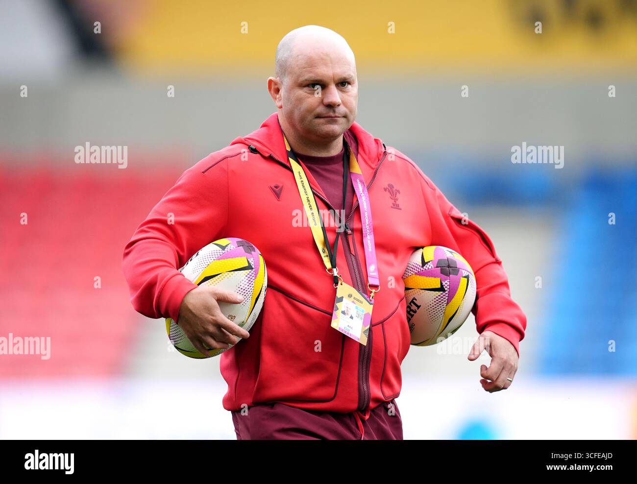Wales head coach Sean Lynn during a team run at Salford Community ...