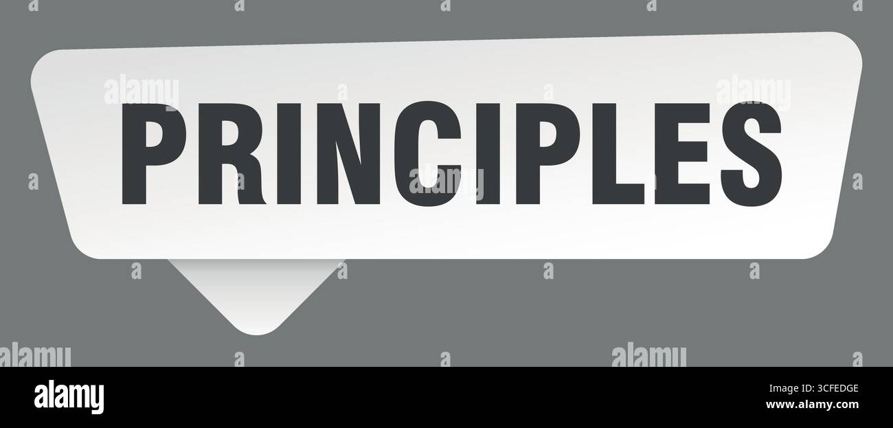 principles white sticker isolated on gray background. principles sign ...