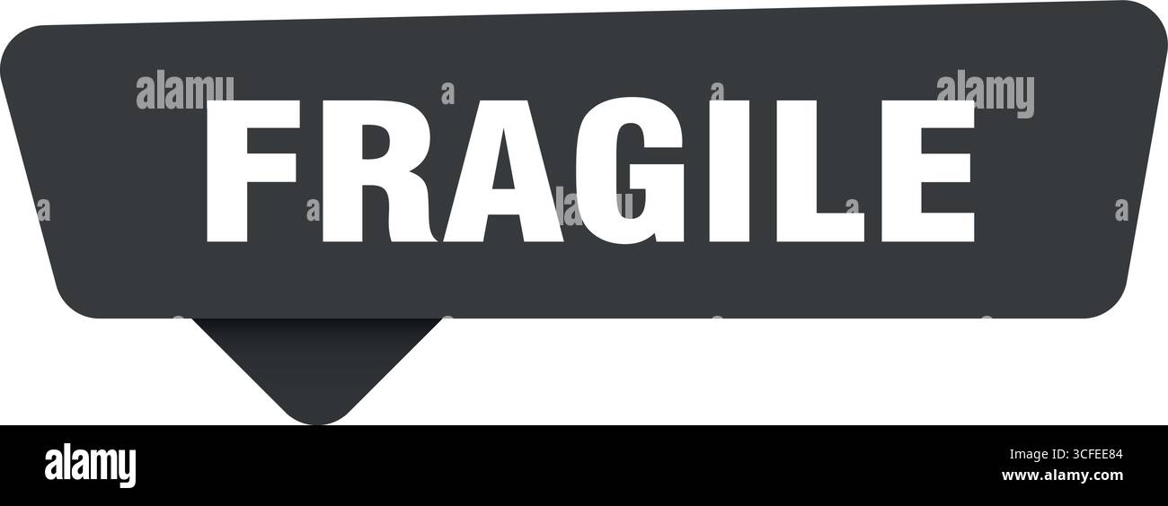 fragile sticker. fragile black sign isolated on transpatent background ...