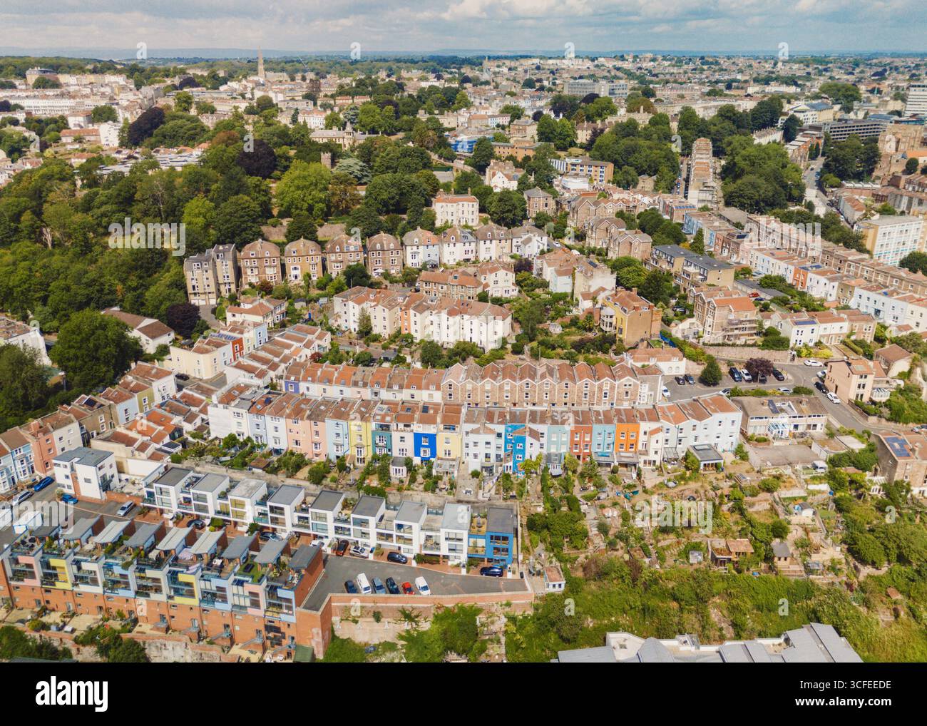 Bristol UK: 28th July 2025: This aerial perspective captures the ...