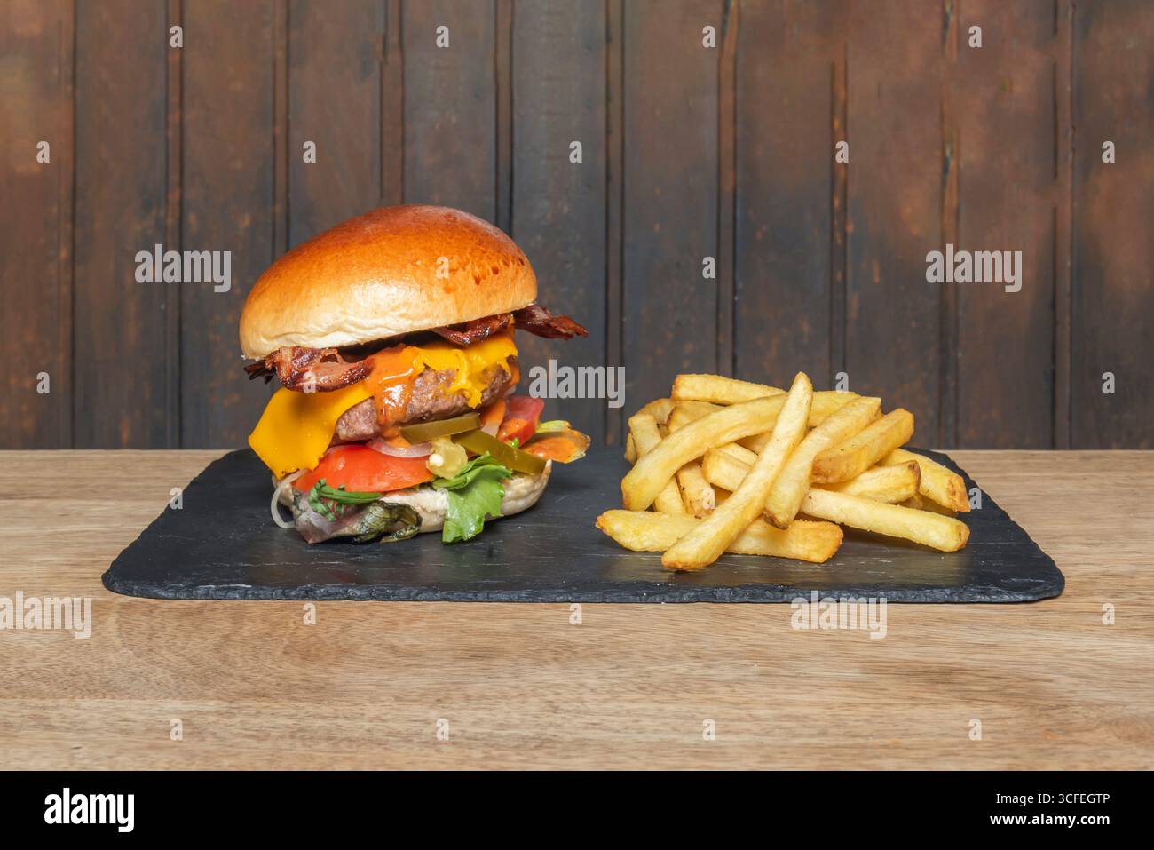 German Burger: Pork blend with sauerkraut and potatoes sautéed with ...