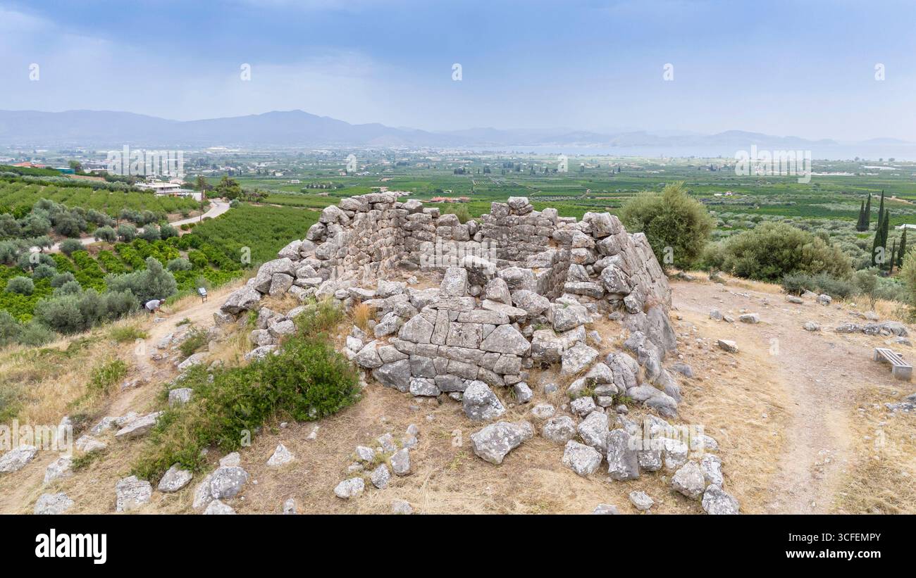 Ancient Greek pyramid building at Peloponnesus, Elliniko village ...