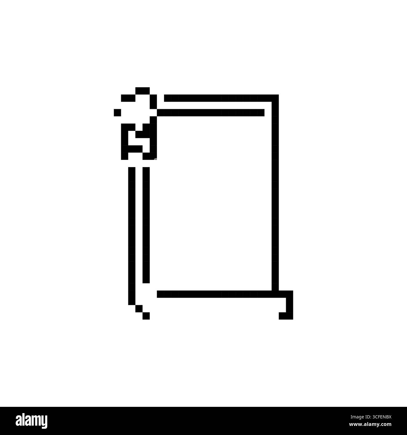 Minimal pixel document icon for digital interfaces and retro game ...