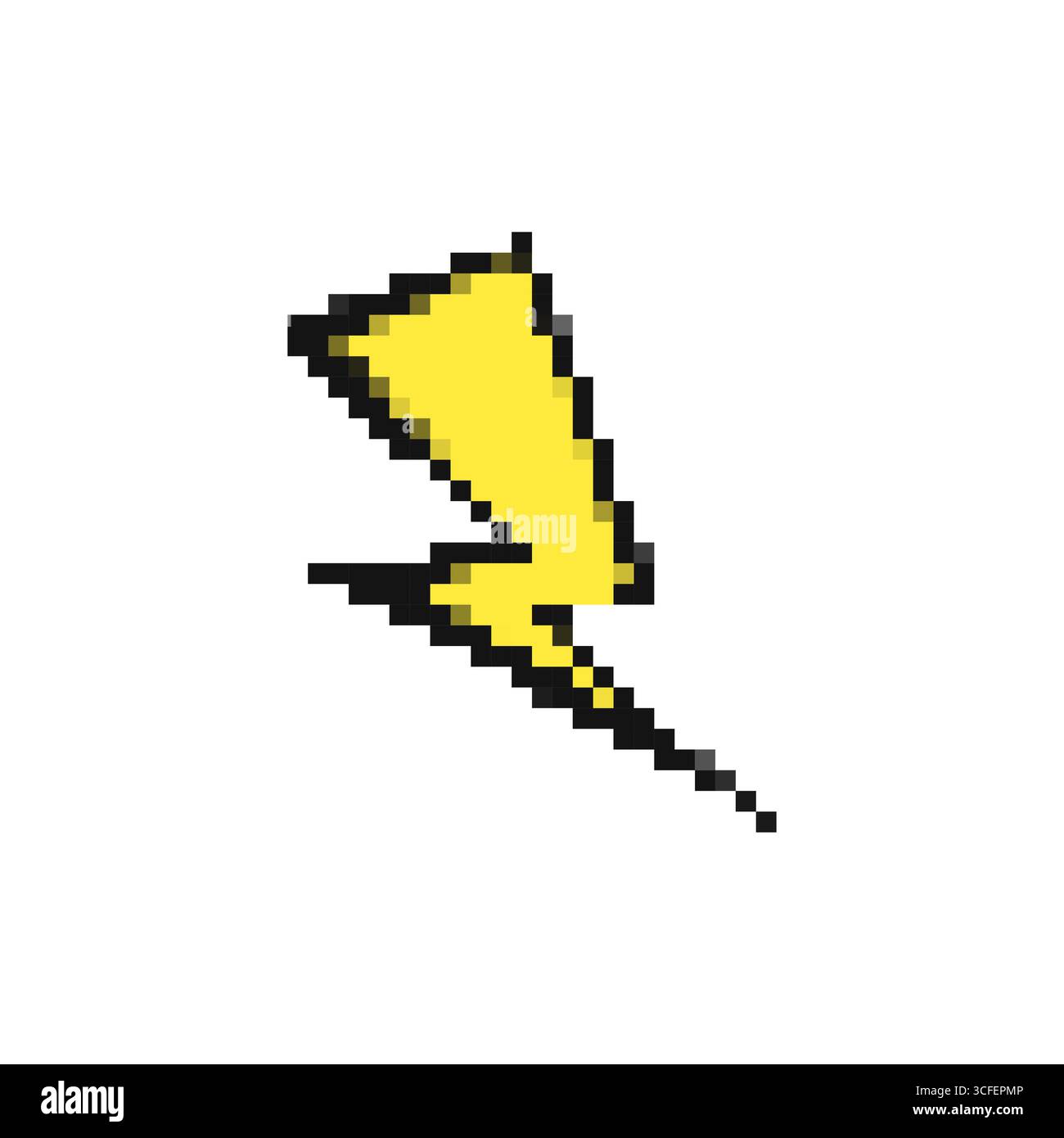 Mosaic pixel lightning bolt icon with retro comic style symbol for ...