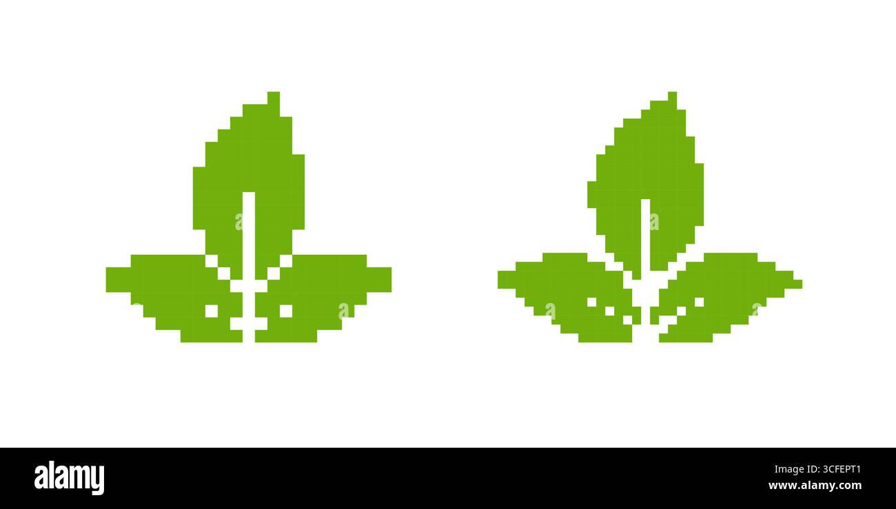 Abstract green pixel leaf design for digital art Stock Vector Image ...