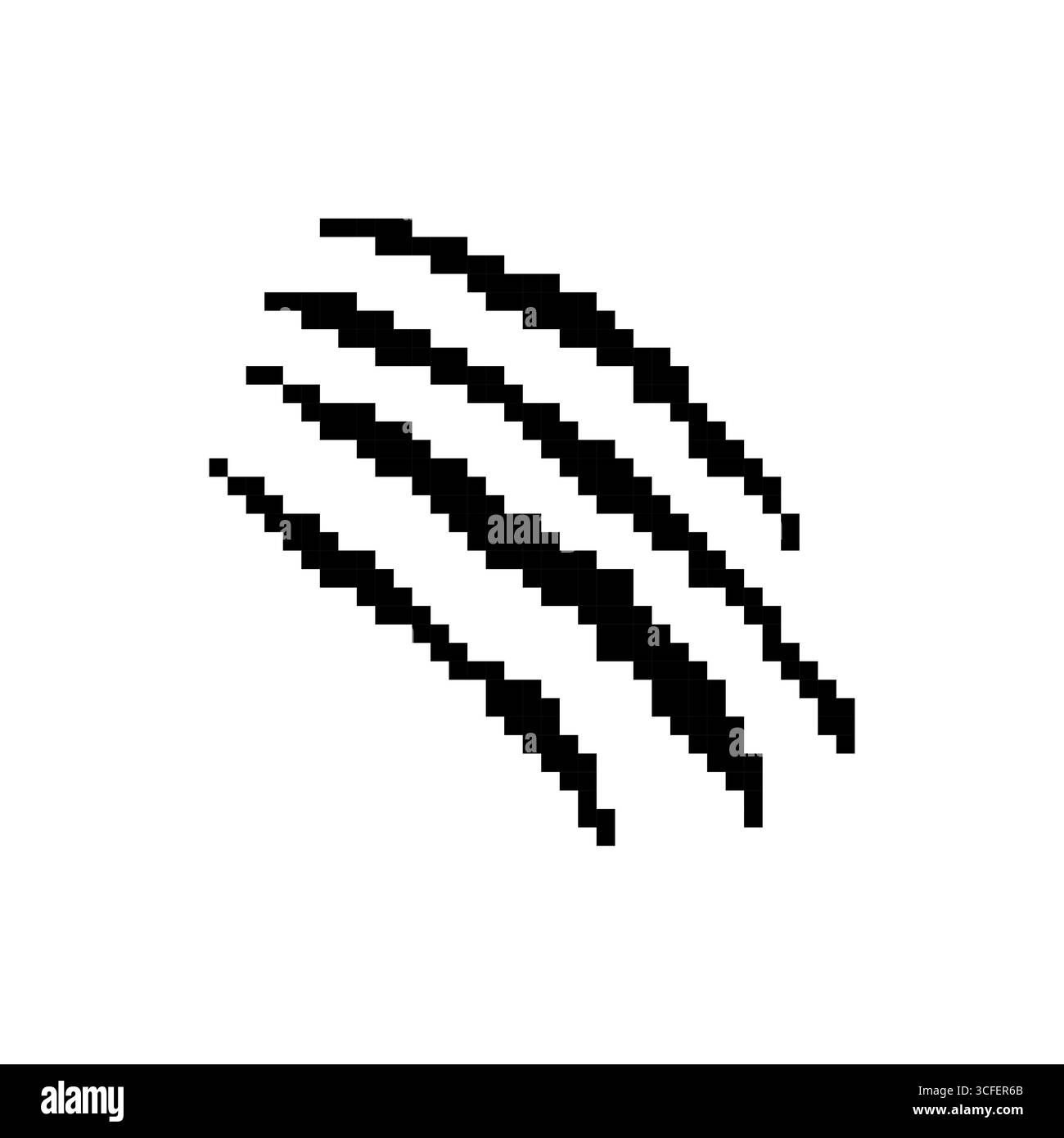 Mosaic pixel art scratch mark icon showing retro style with distinct ...