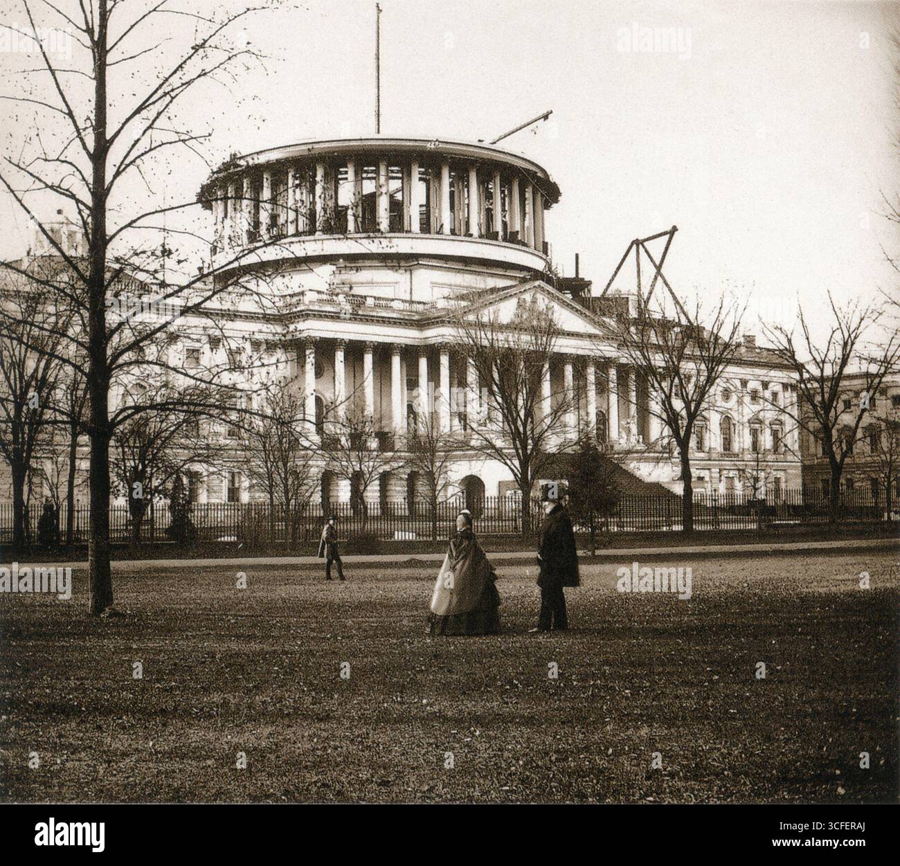 United States Capitol dome under construction, Washington DC, 1859 ...