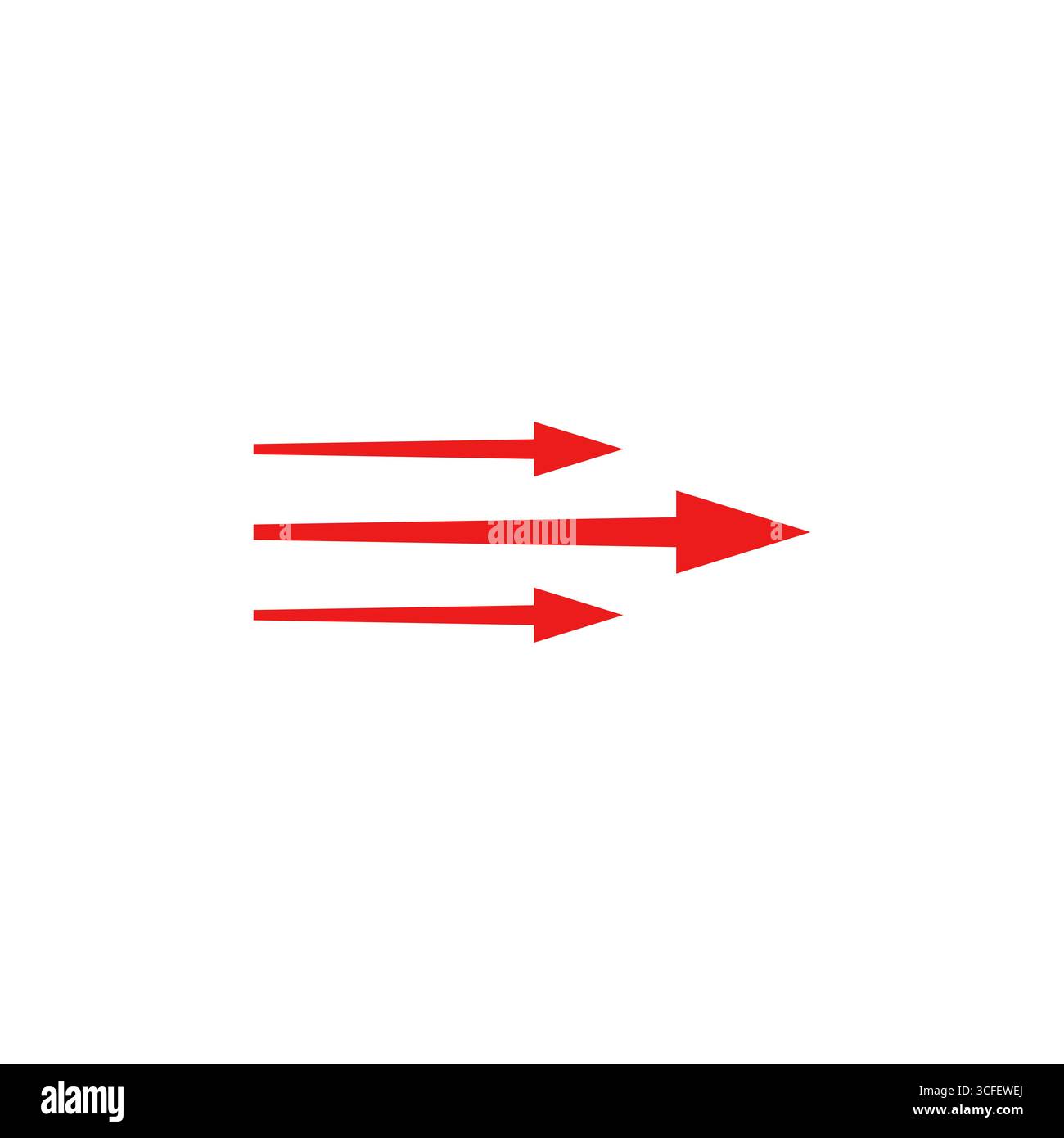 Arrow flow representing straight red motion and air direction ...
