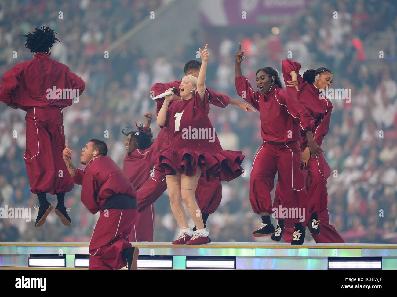 Singer Anne-Marie performing during the opening ceremony of the Women's ...