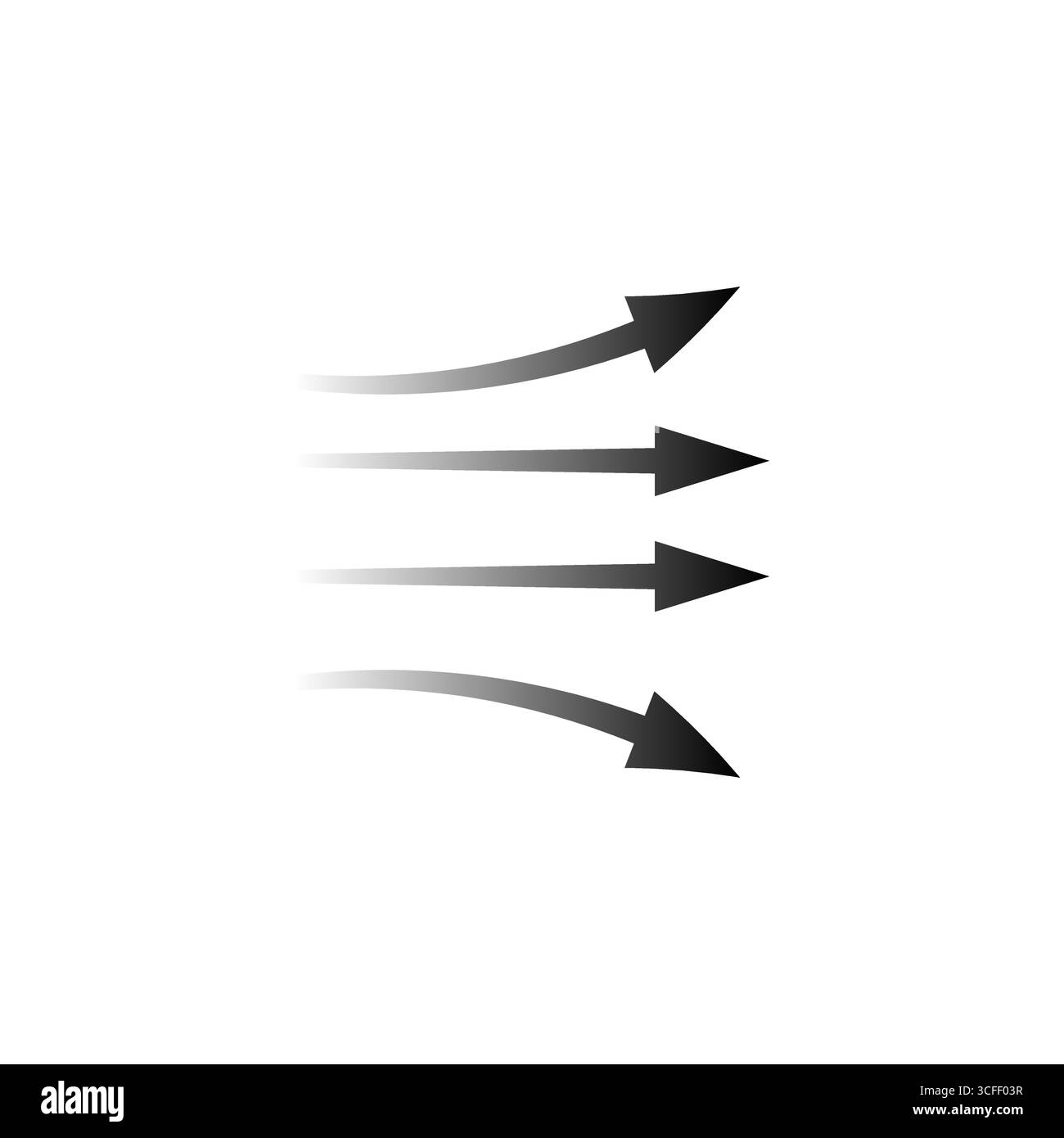 Arrow flow motion three black arrows showing direction and movement in ...
